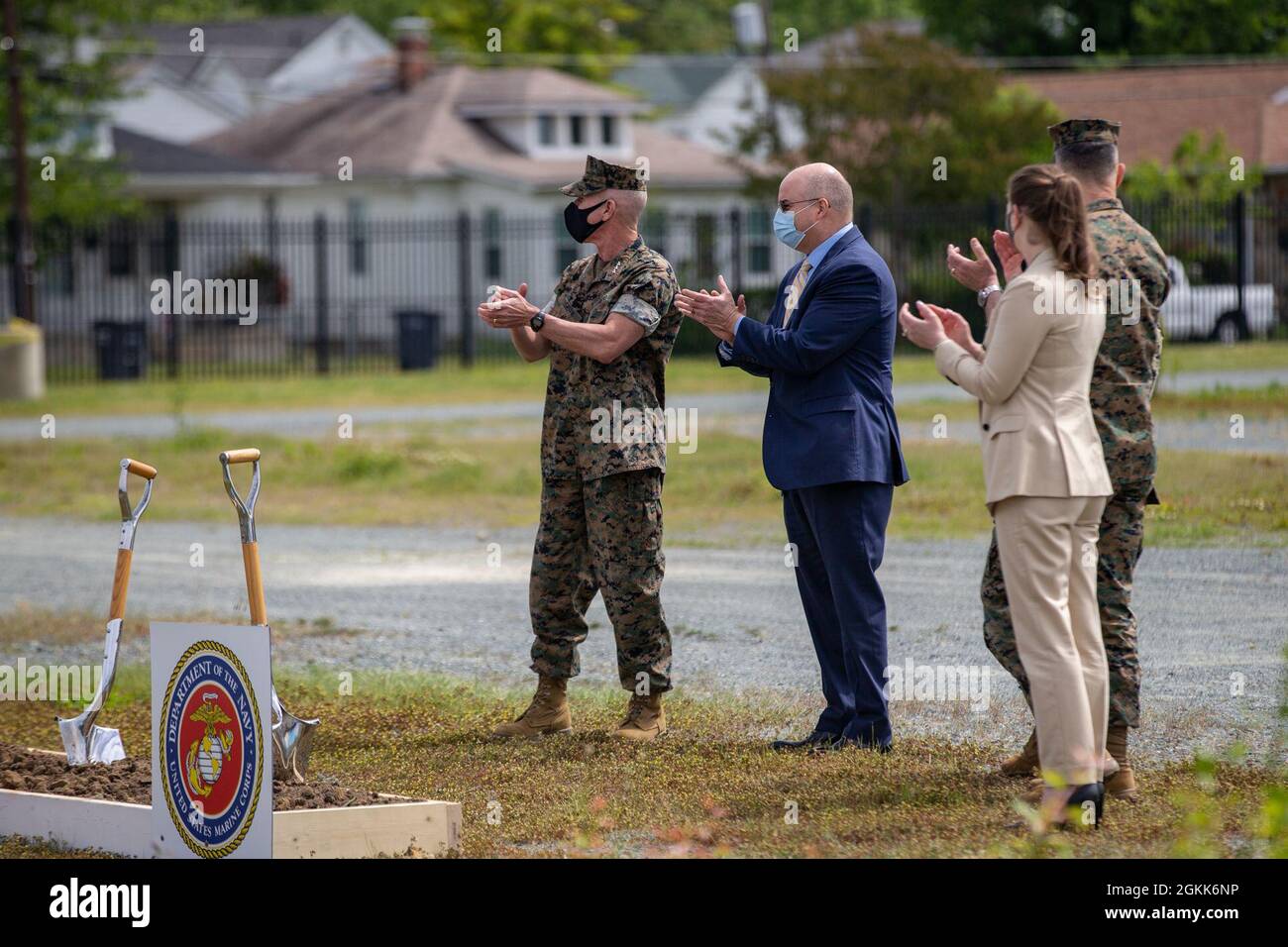 Attendees witness the official ground breaking ceremony of the Marine ...