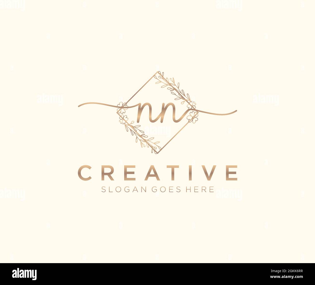 NN Feminine logo beauty monogram and elegant logo design, handwriting ...