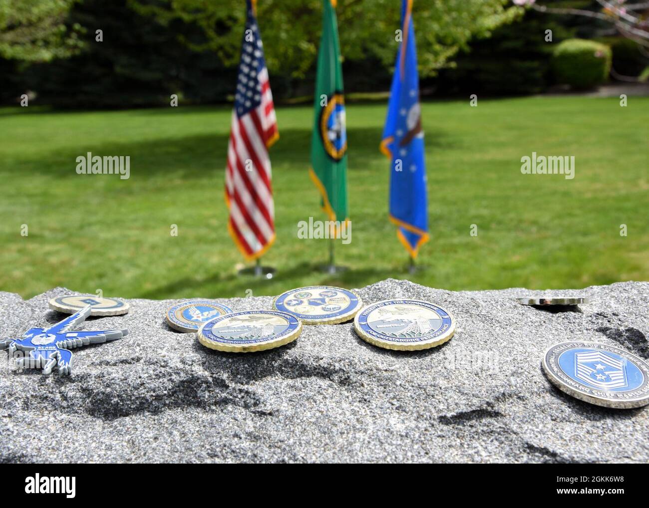 The coins of the deceased crew of Shell 77 are displayed at Fairchild ...