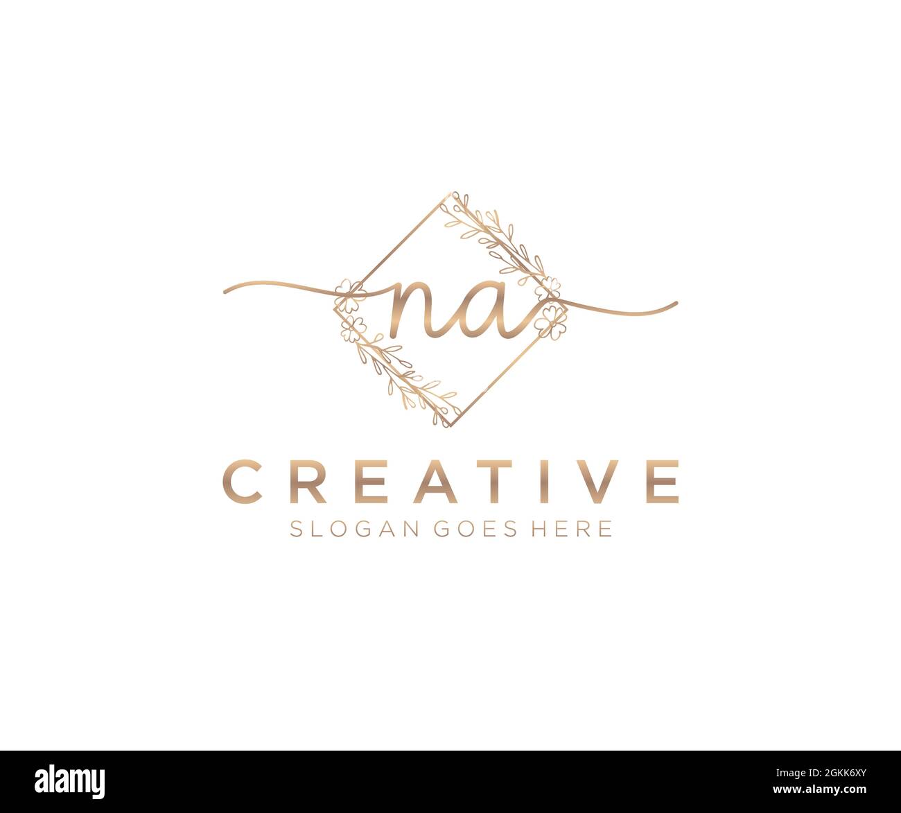 NA Feminine logo beauty monogram and elegant logo design, handwriting ...
