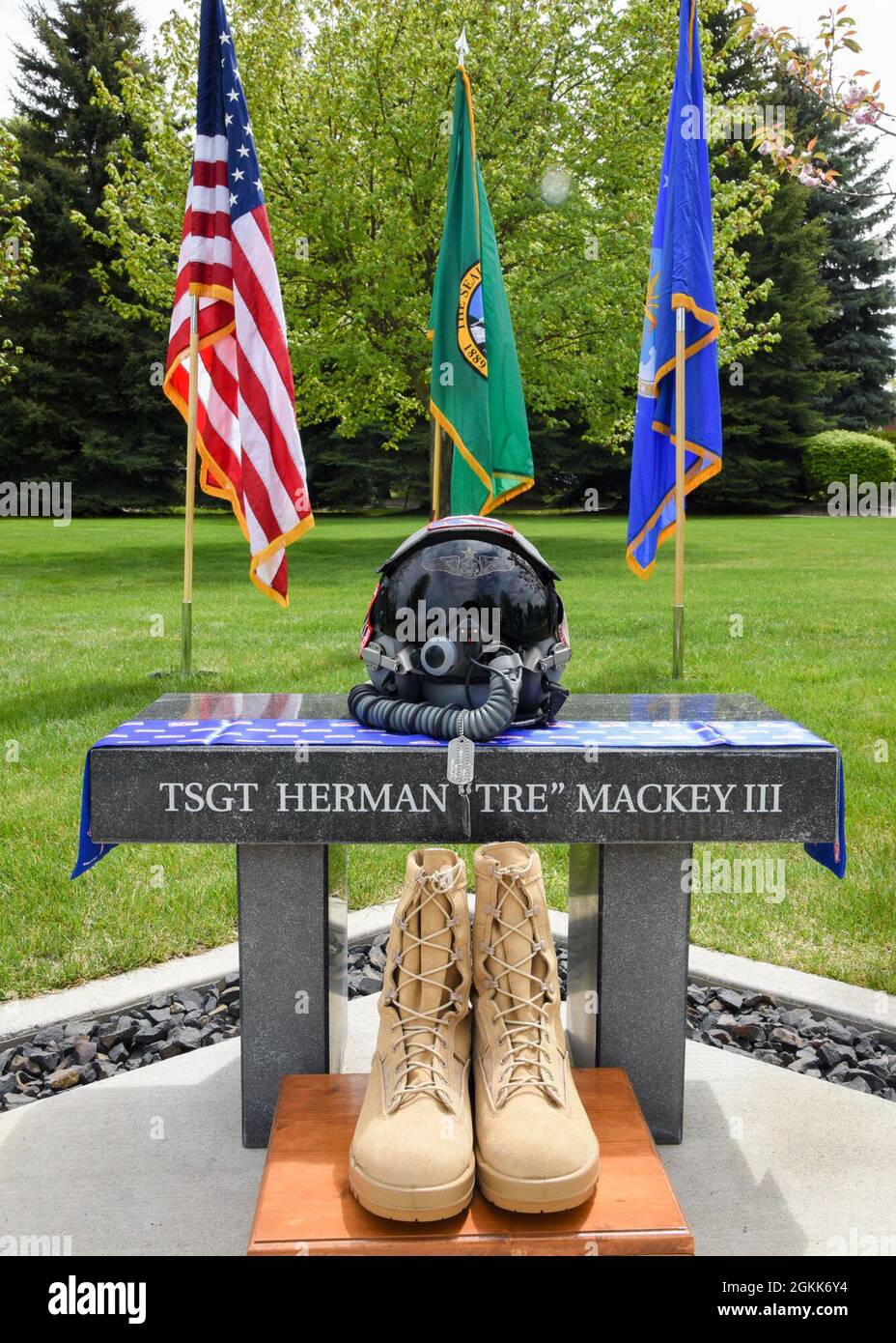 The memorial for U.S. Air Force Tech Sgt. Herman "Tre" Mackey III, 93rd ...