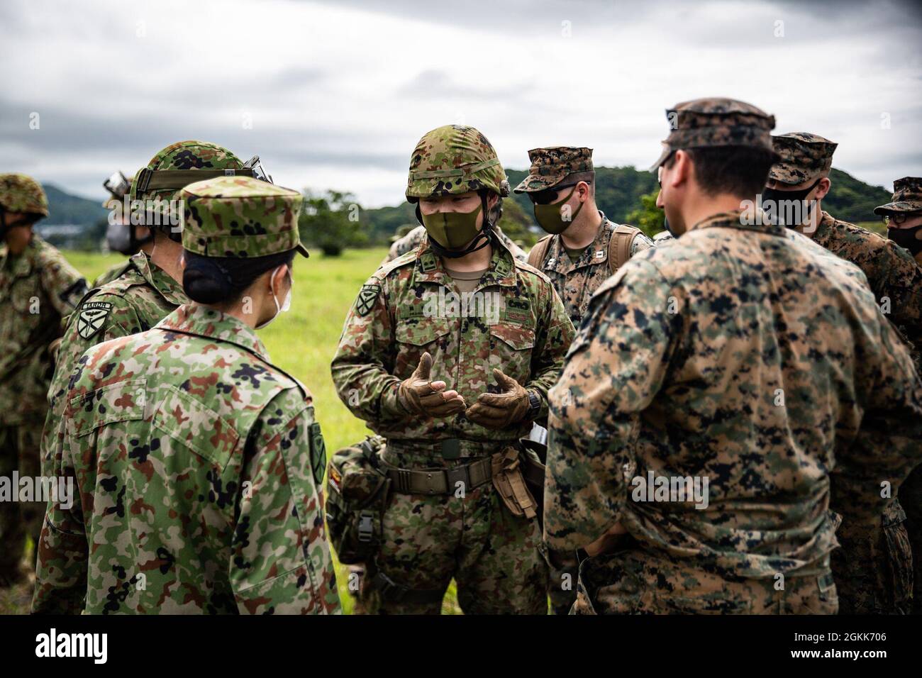 Japanese soldiers with Amphibious Rapid Deployment Brigade, Japan Self ...