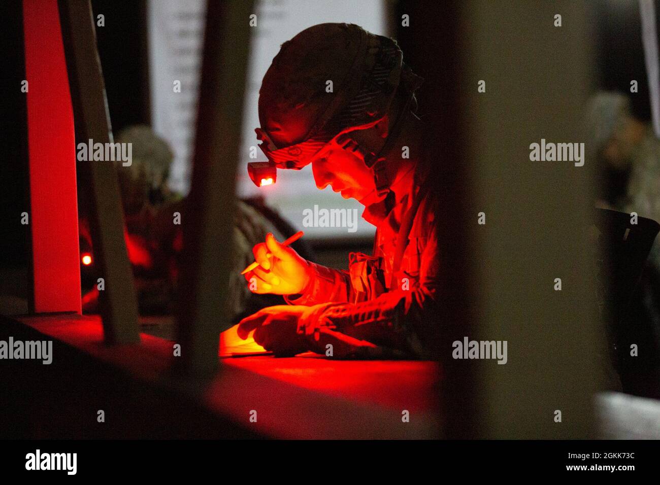 U.S. Army Staff Sgt. Ramiro Rangel, U.S. Army South, plots his 12 ...