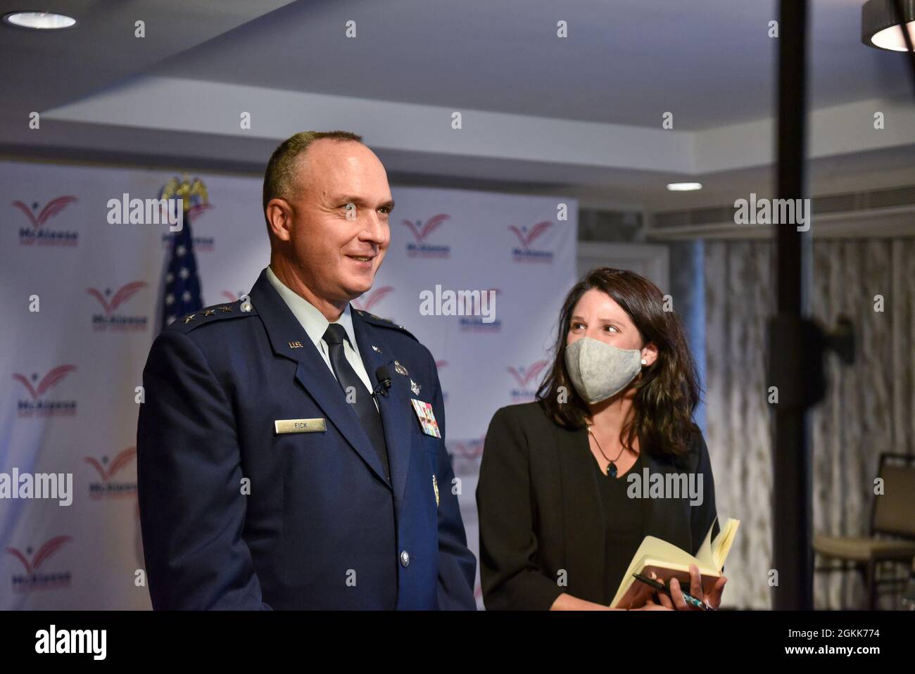 Lt. Gen. Eric Fick, F-35 Joint Program Executive Officer, talks with ...