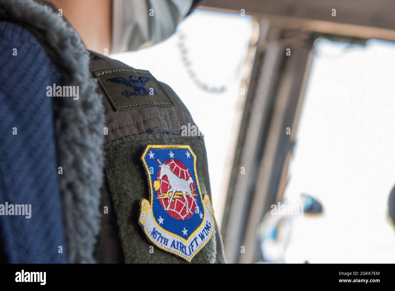 The rank of Colonel and the patch of the 167th Airlift Wing rest on the ...