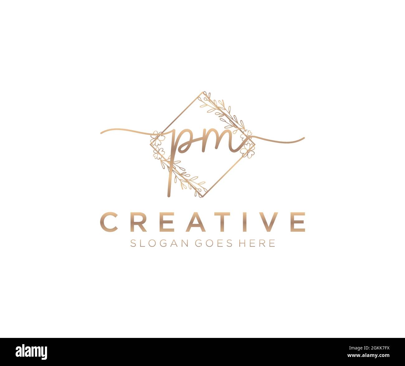 PM Feminine logo beauty monogram and elegant logo design, handwriting ...