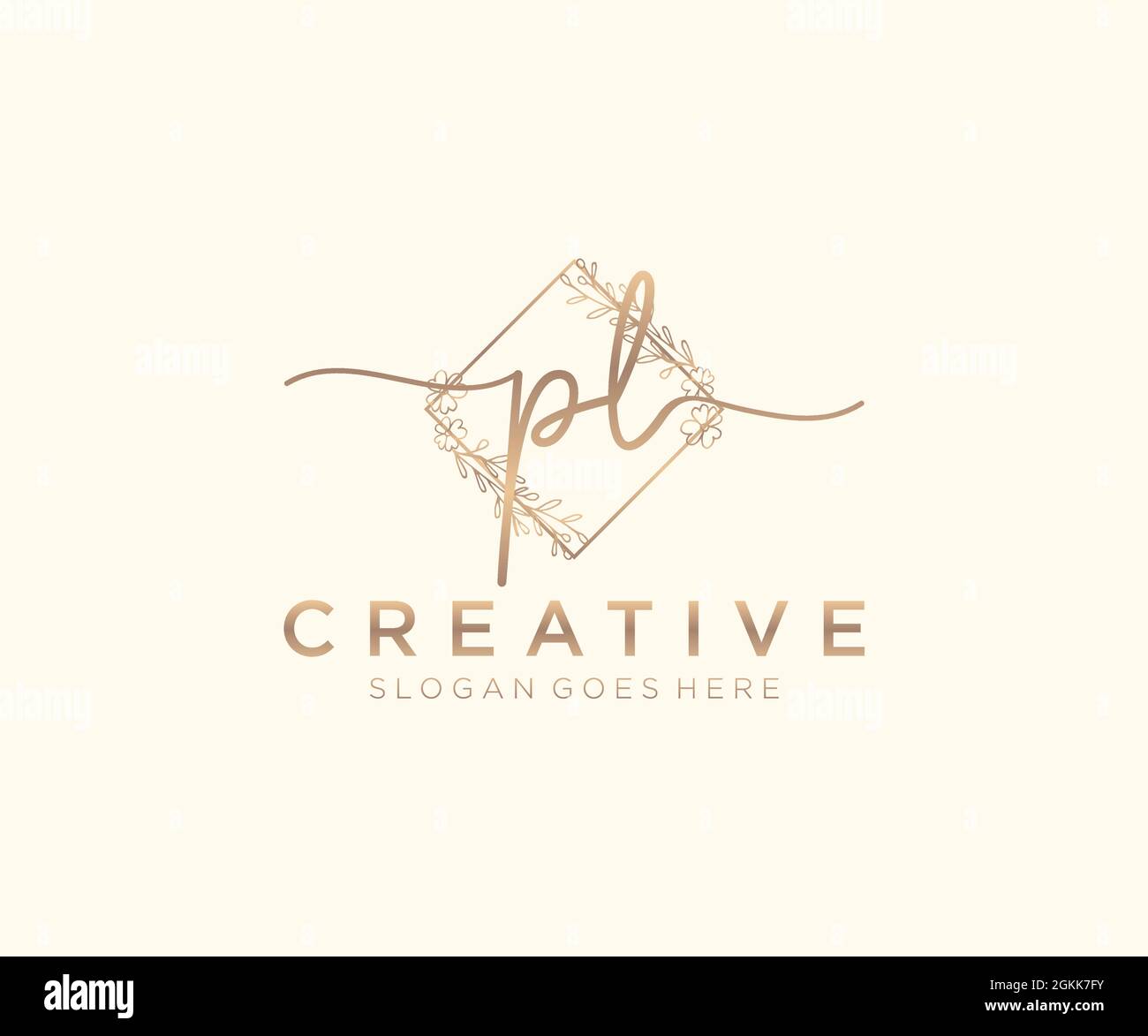 PL Feminine logo beauty monogram and elegant logo design, handwriting ...