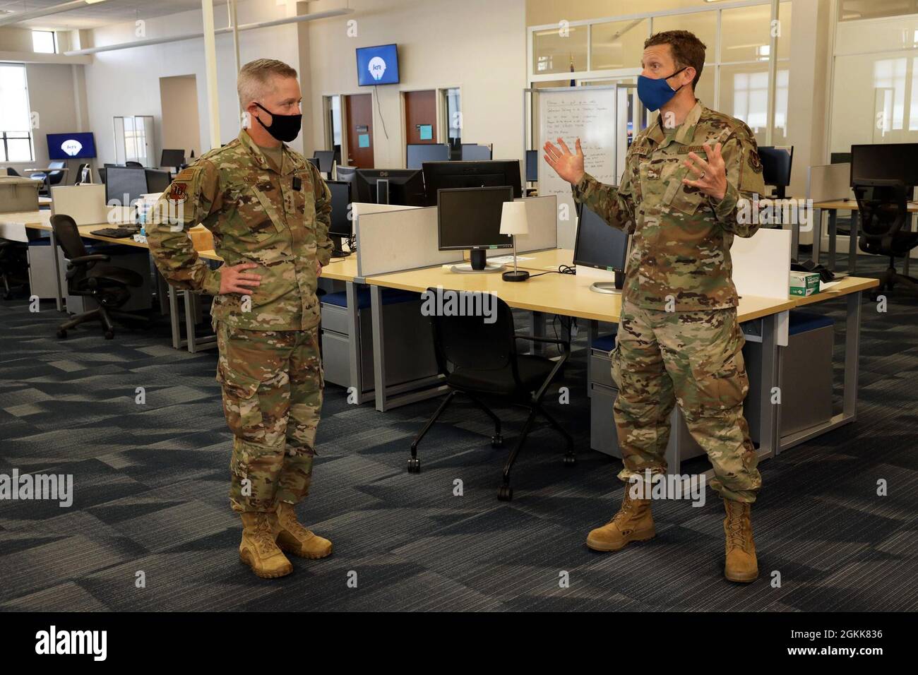 Lt. Gen. Timothy Haugh receives a brief about Kessel Run’s various ...