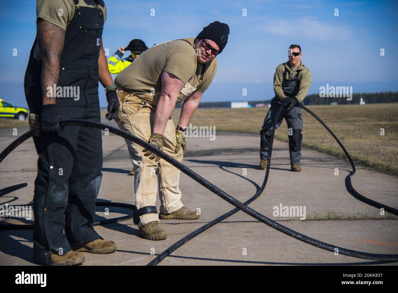 U.S. Air Force Airmen from the 435th Construction Training Squadron at ...