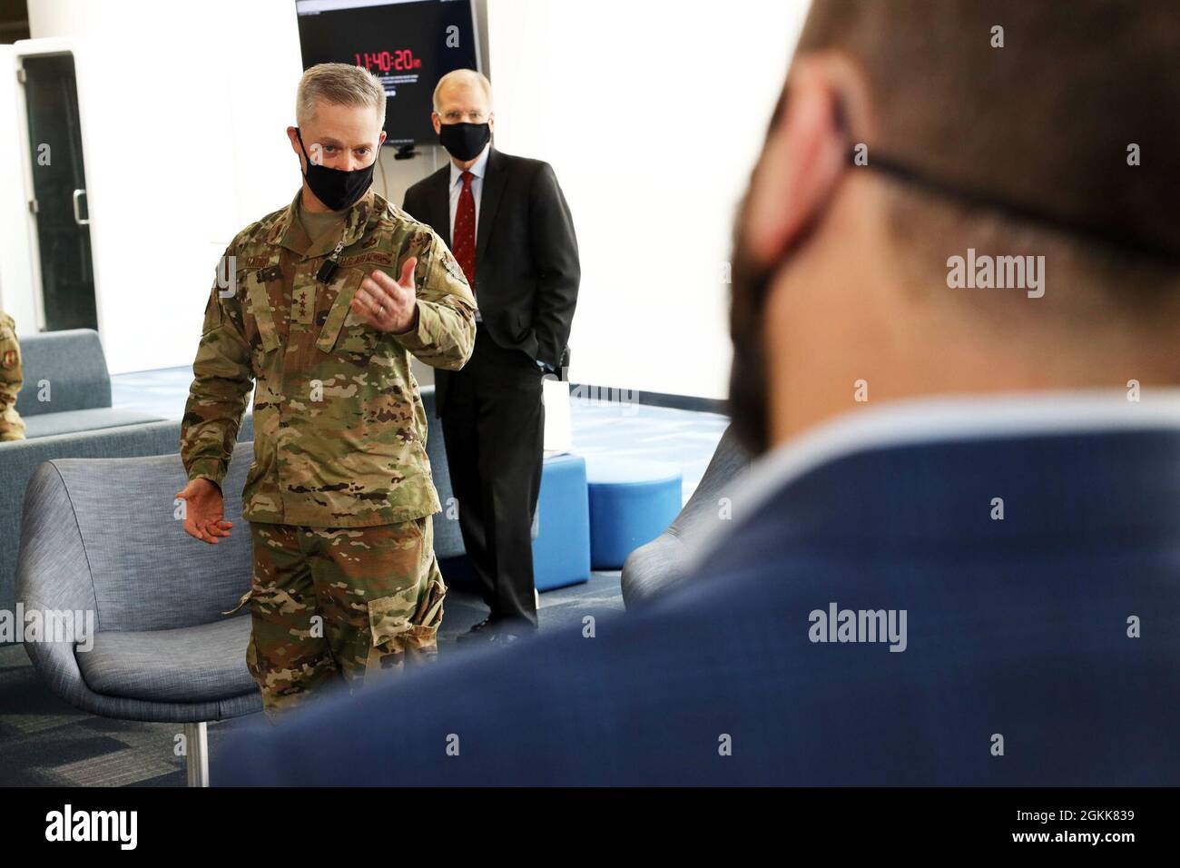 Lt. Gen. Timothy Haugh receives a brief about Kessel Run’s various ...