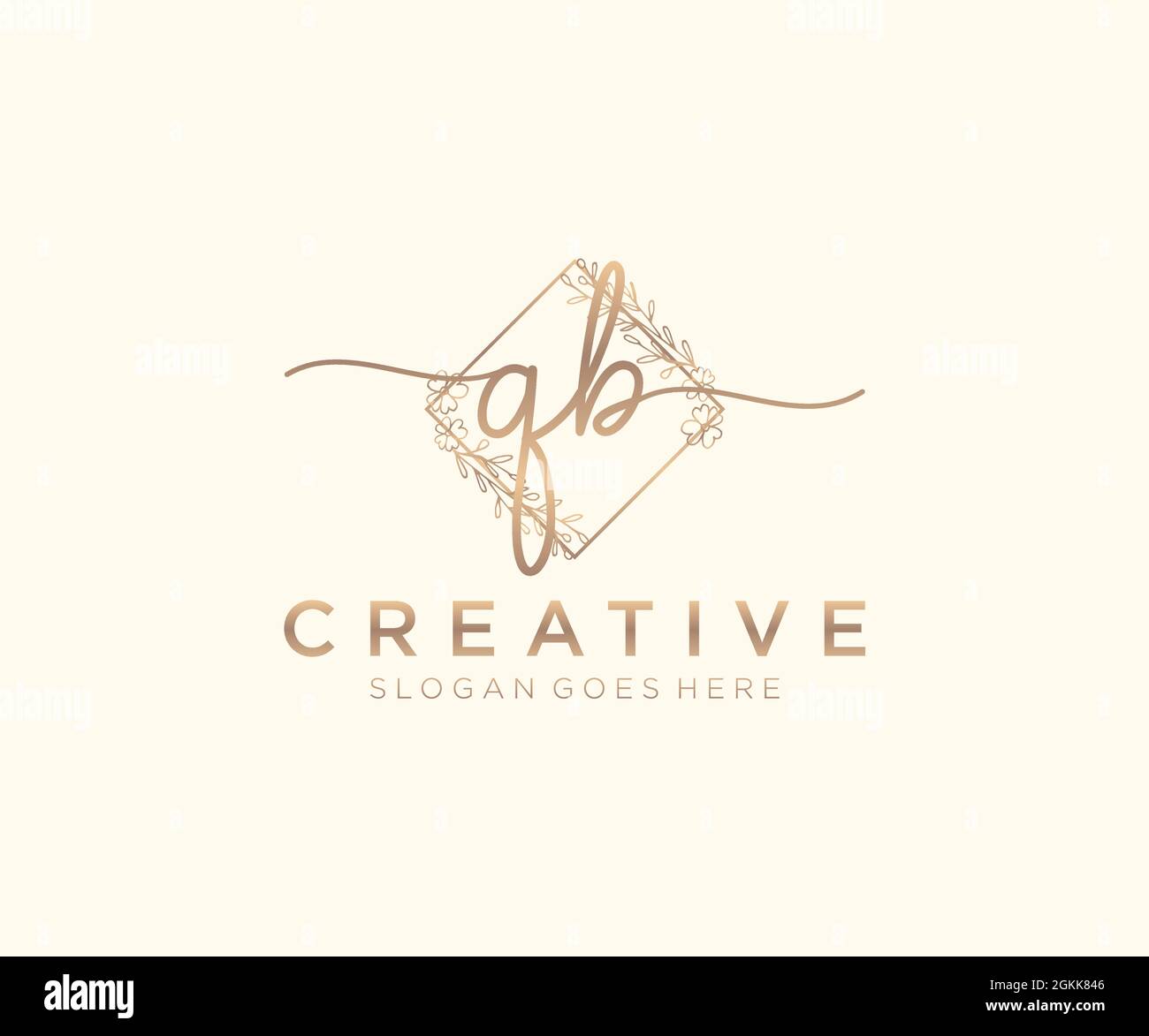 QB Feminine logo beauty monogram and elegant logo design, handwriting ...