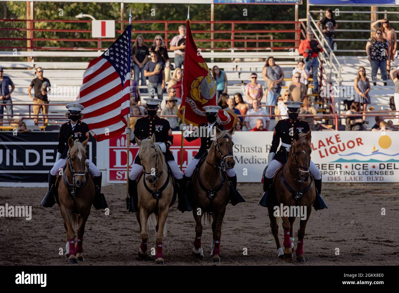 U.S. Marines assigned to the U.S. Marine Corps Mounted Color Guard ...