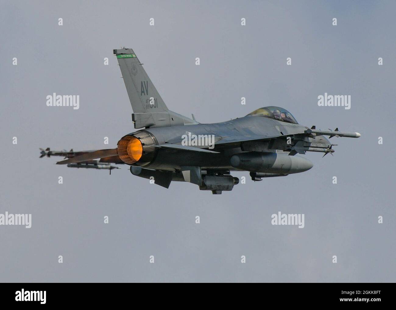 A U.S. Air Force Fighting Falcon assigned to the 555th Fighter Squadron ...