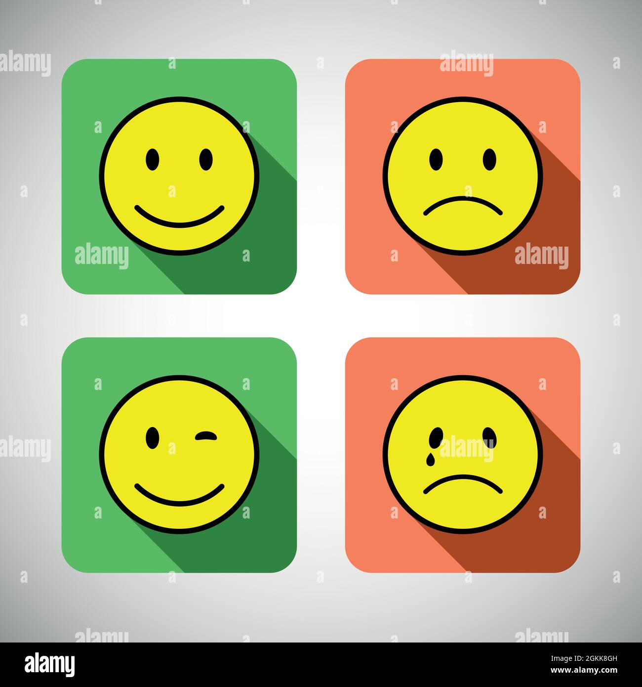 Set of basic emotions in flat icon design Stock Vector Image & Art - Alamy