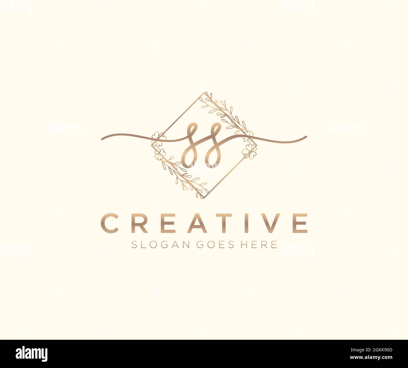 SS Feminine logo beauty monogram and elegant logo design, handwriting ...