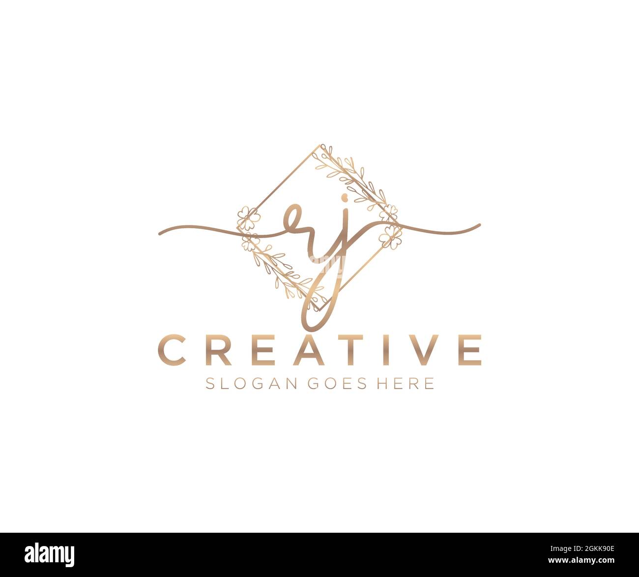 RJ Feminine logo beauty monogram and elegant logo design, handwriting ...