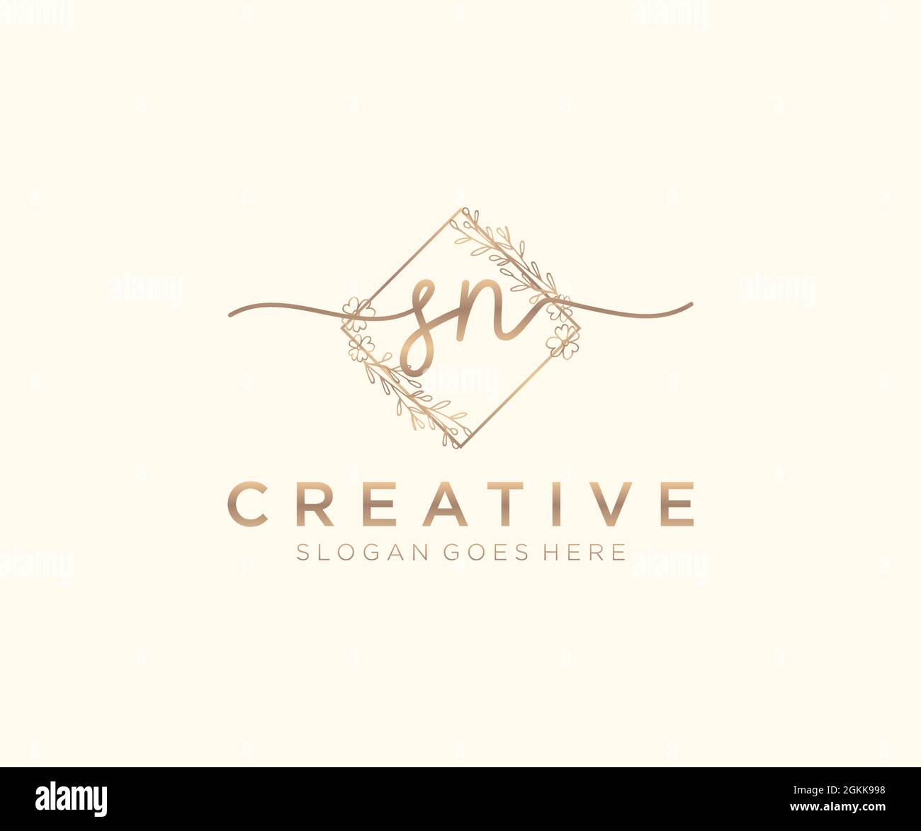 SN Feminine logo beauty monogram and elegant logo design, handwriting ...