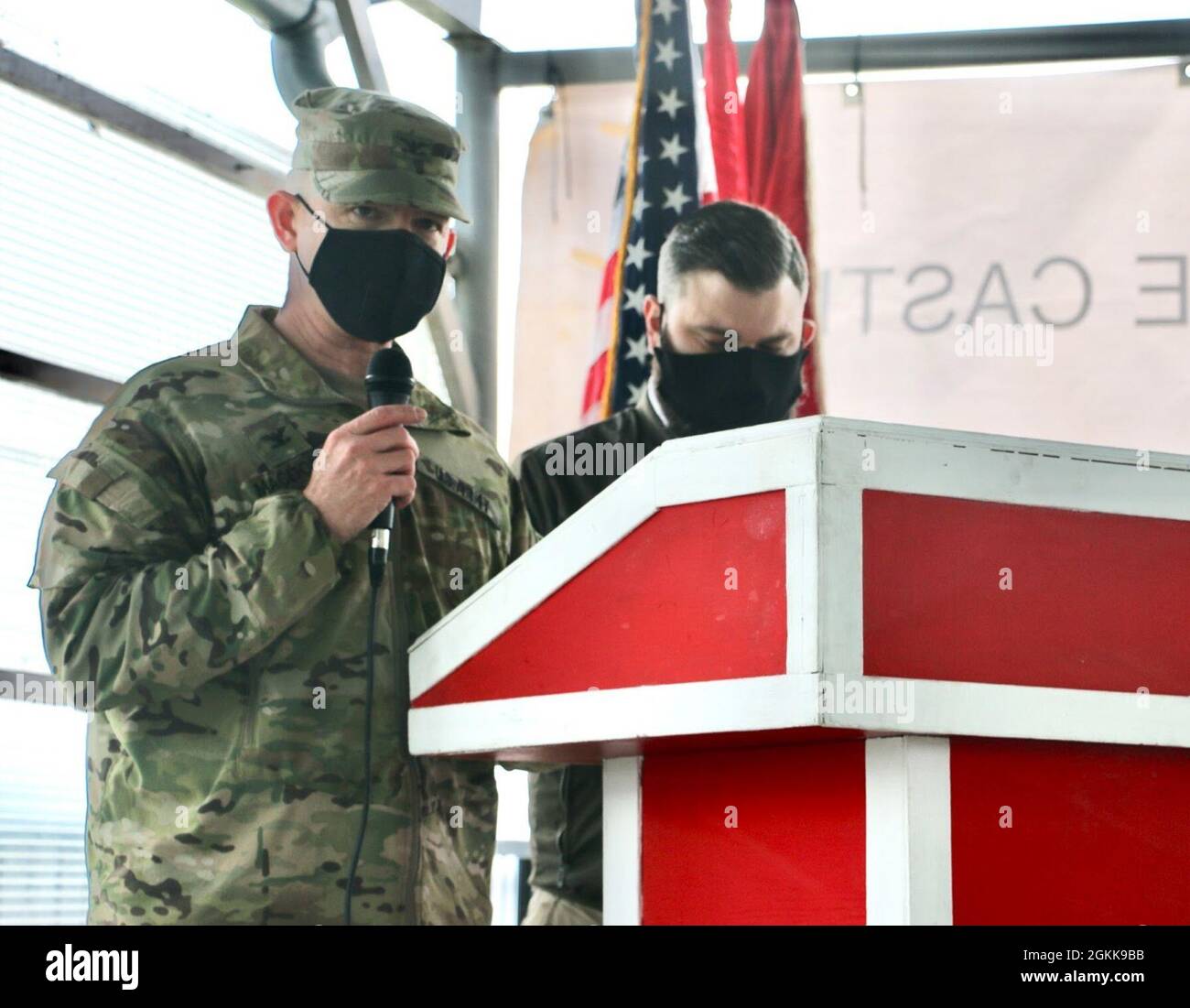 U.S. Army Col. Timothy McDonald (left), 18th Military Police Brigade ...