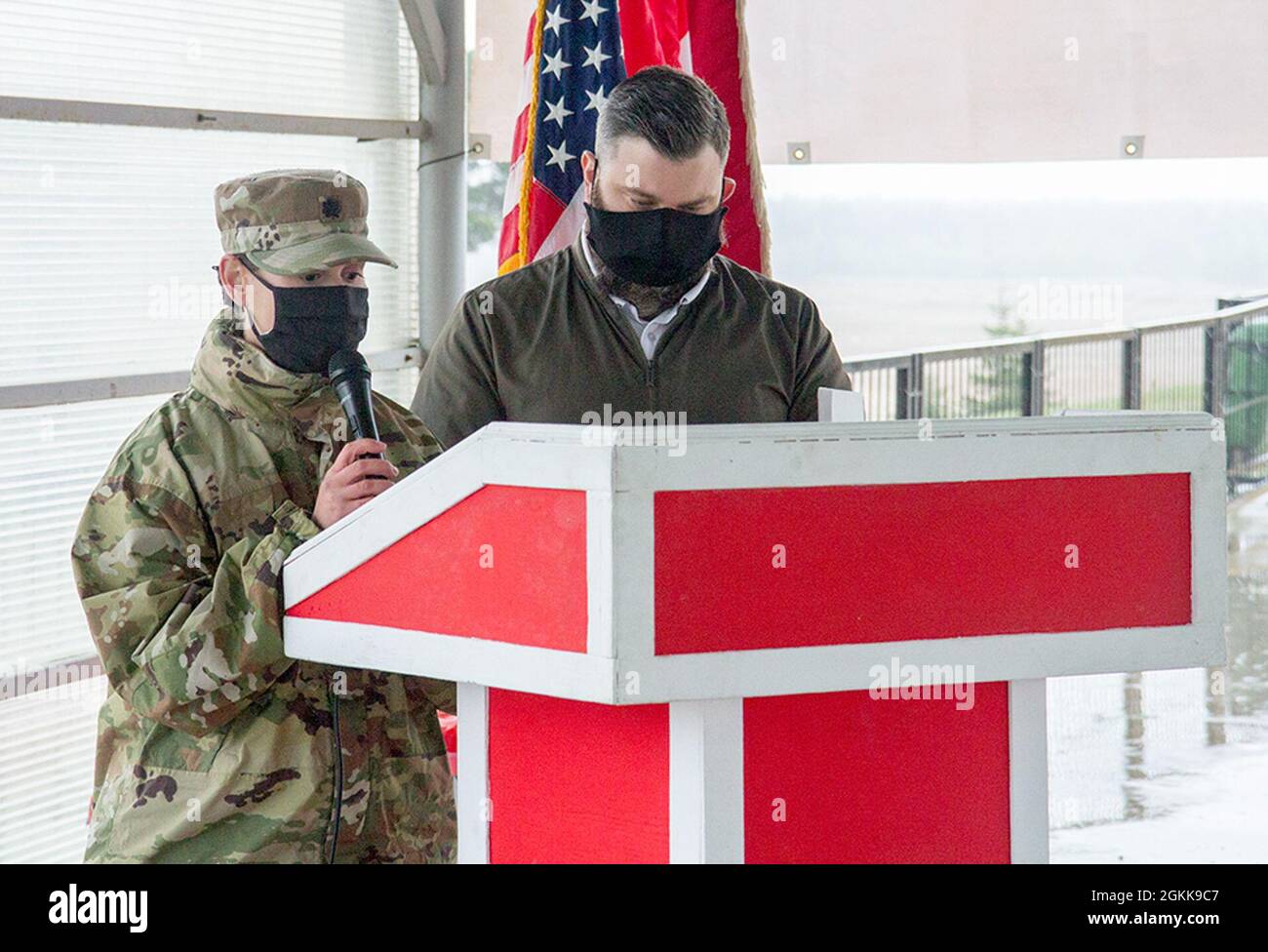 U.S. Army Lt. Col. Jessica Goffena (left), 15th Engineer Battalion ...