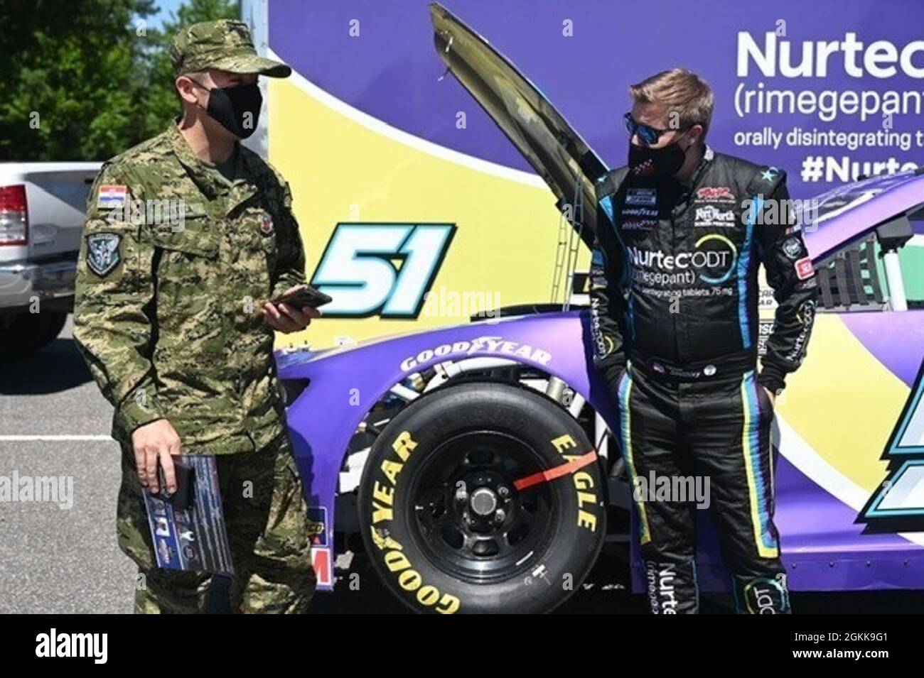 Garrett Smithley, Rick Ware Racing NASCAR Cup Series driver, (right ...
