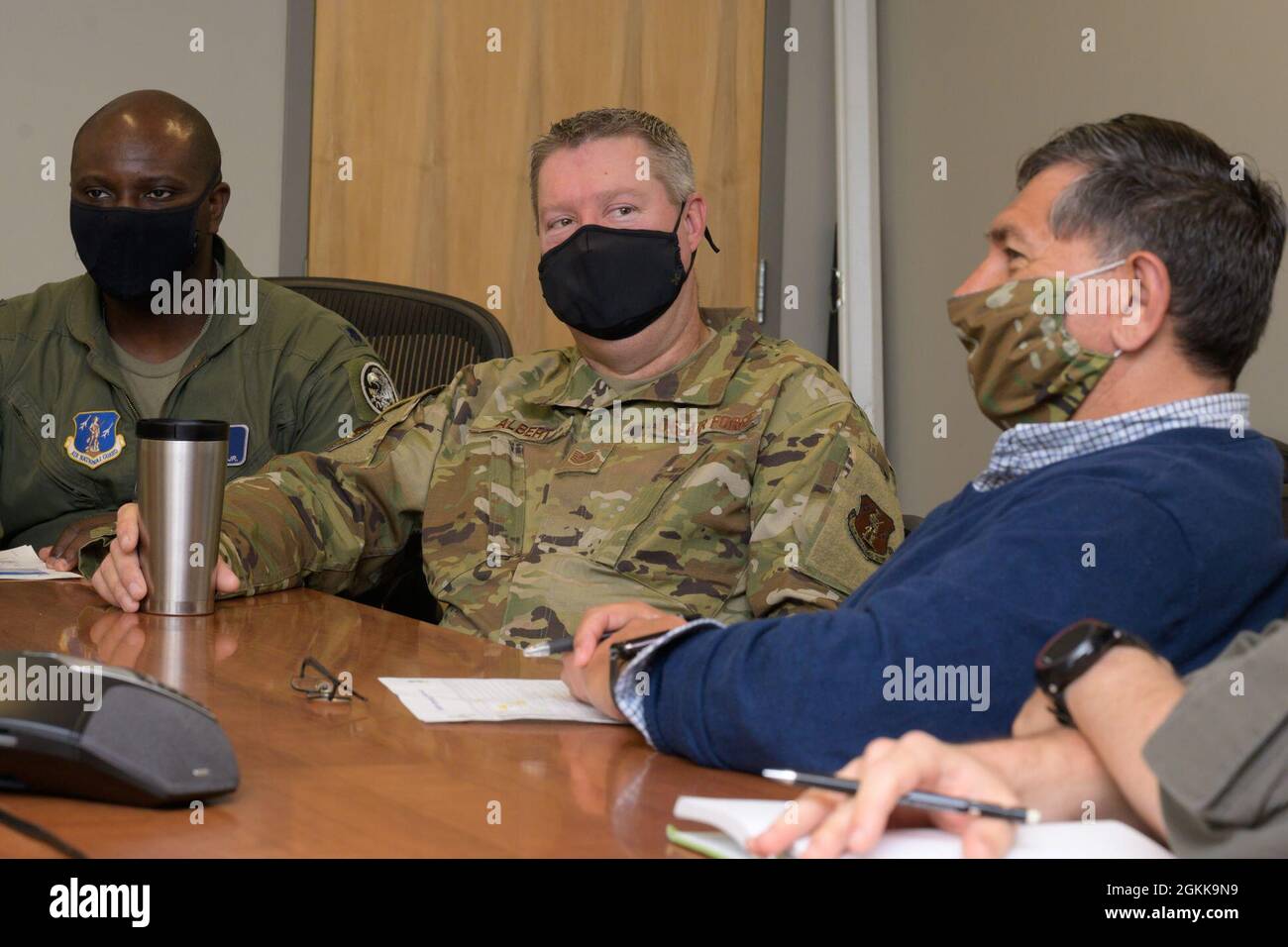 U.S. Air Force Lt. Col. Wendell Noble Jr., left, director of the 116th ...