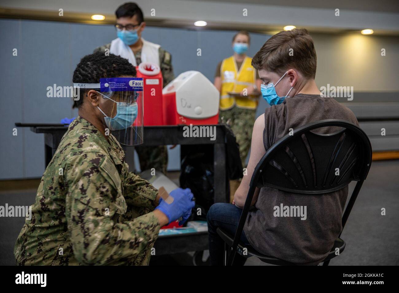 U.S. Navy Petty Officer 3rd Class Quinell Sims, a hospital corpsman ...