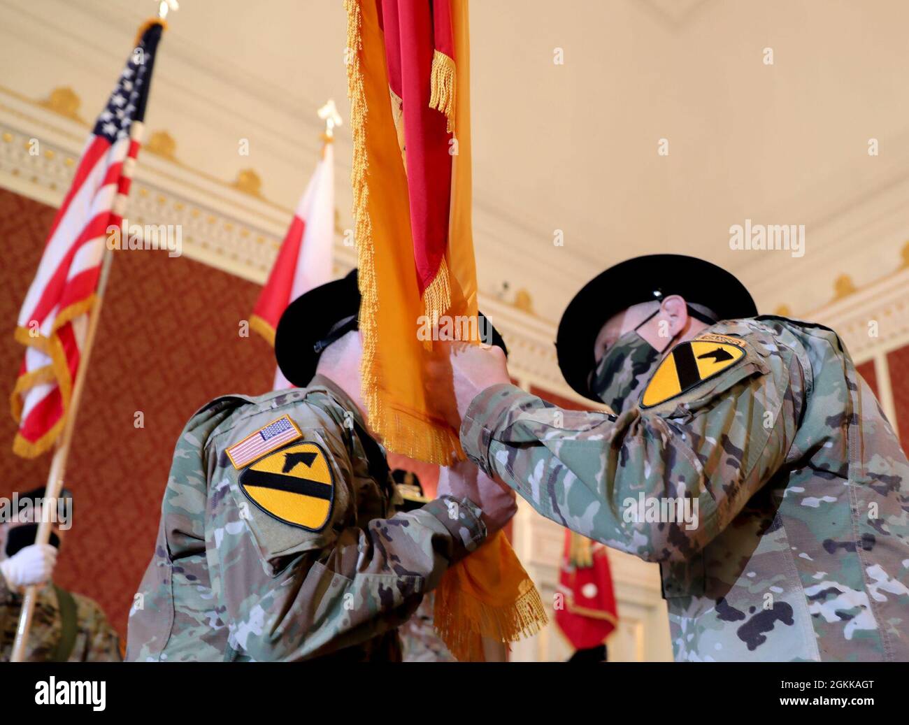 Brig. Gen. Brett Sylvia, acting commander, 1st Cavalry Division, passes ...