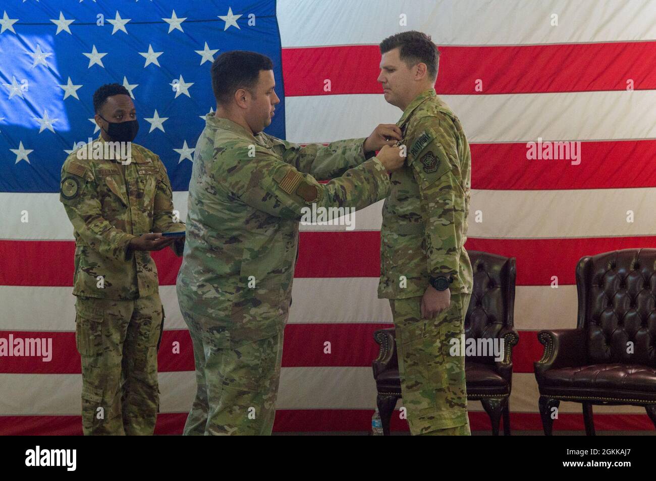 Col. Joseph Vanoni, 43rd Air Mobility Operations Group commander, pins ...
