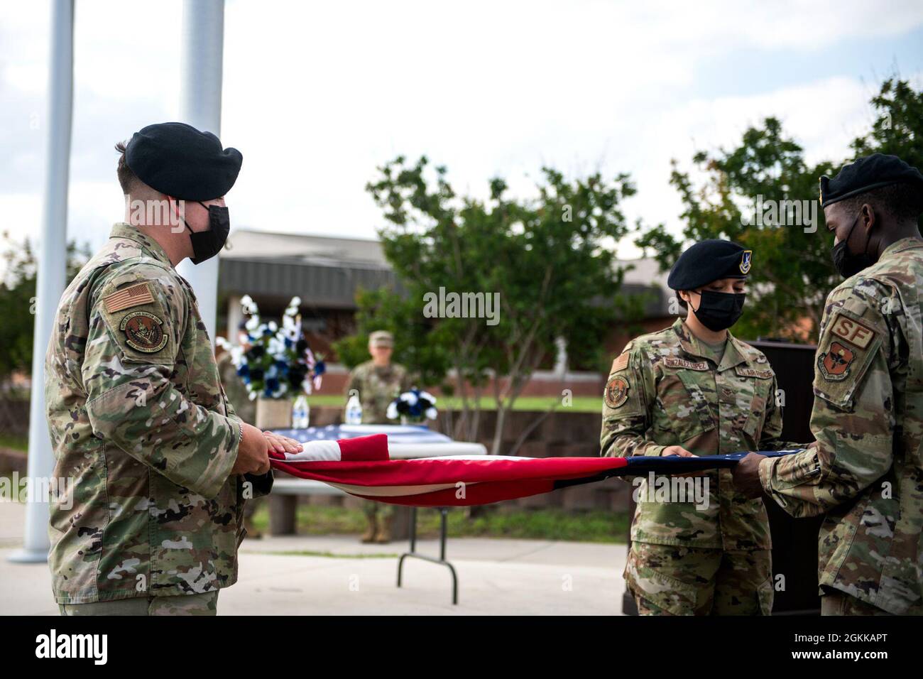 U.S. Air Force flag detail Airmen, 802nd Security Forces Squadron ...