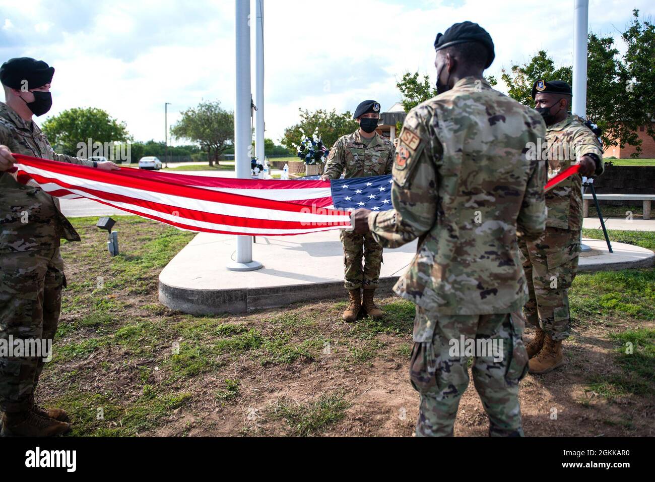 U.S. Air Force flag detail Airmen, 802nd Security Forces Squadron ...