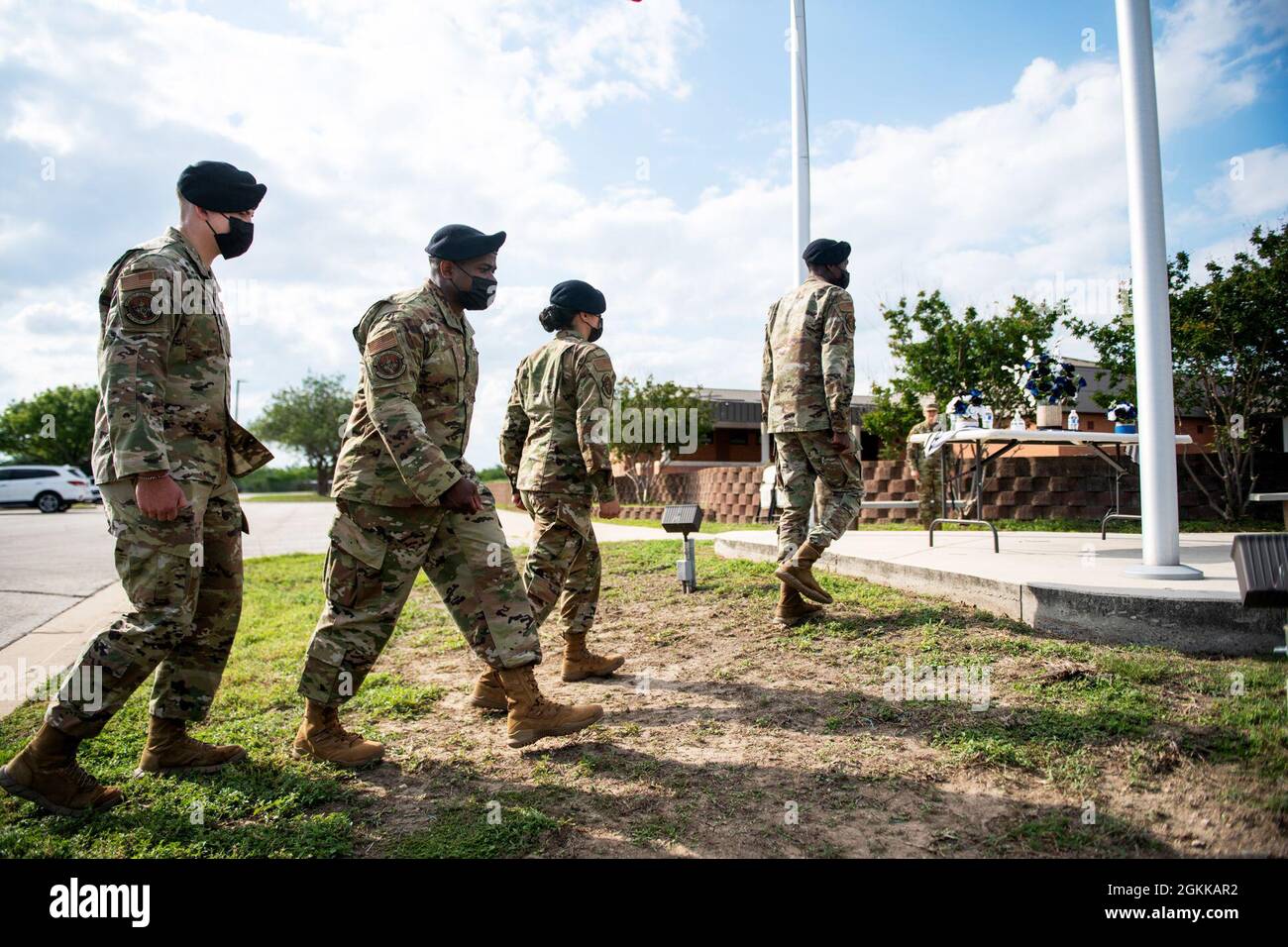 U.S. Air Force flag detail Airmen, 802nd Security Forces Squadron ...
