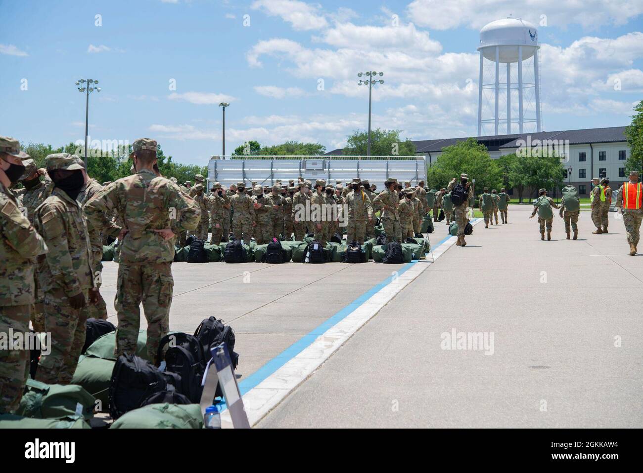 Members of the 81st Training Group prepare for a practice evacuation ...