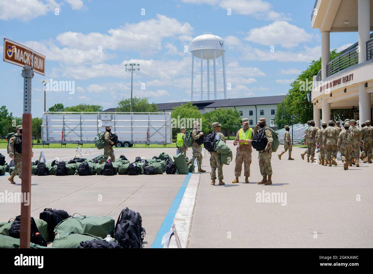 Members of the 81st Training Group prepare for a practice evacuation ...