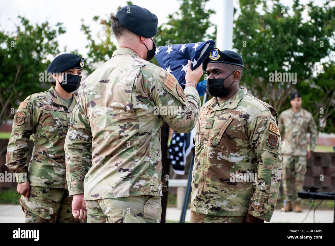U.S. Air Force flag detail Airmen, 802nd Security Forces Squadron ...