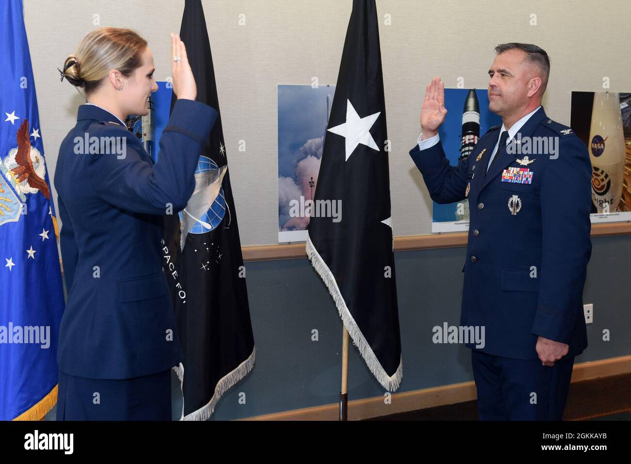 Col. Anthony Mastalir, Space Launch Delta 30 commander, takes the oath ...