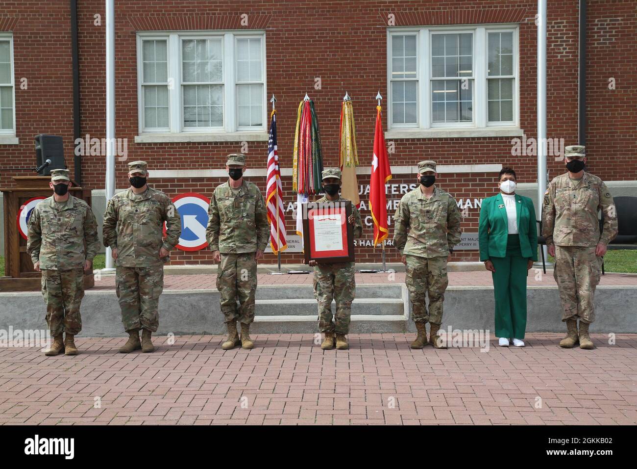 Members of the 1st Theater Sustainment Command join together in ...