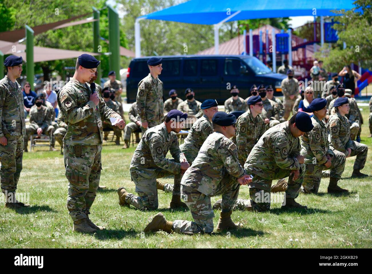 Staff Sgt. Trever Snow, 75th Security Forces Squadron, reads a name and ...