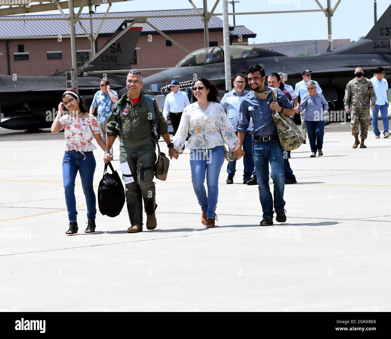 Col. Raul Rosario, 149th Fighter Wing commander, walks across the ...