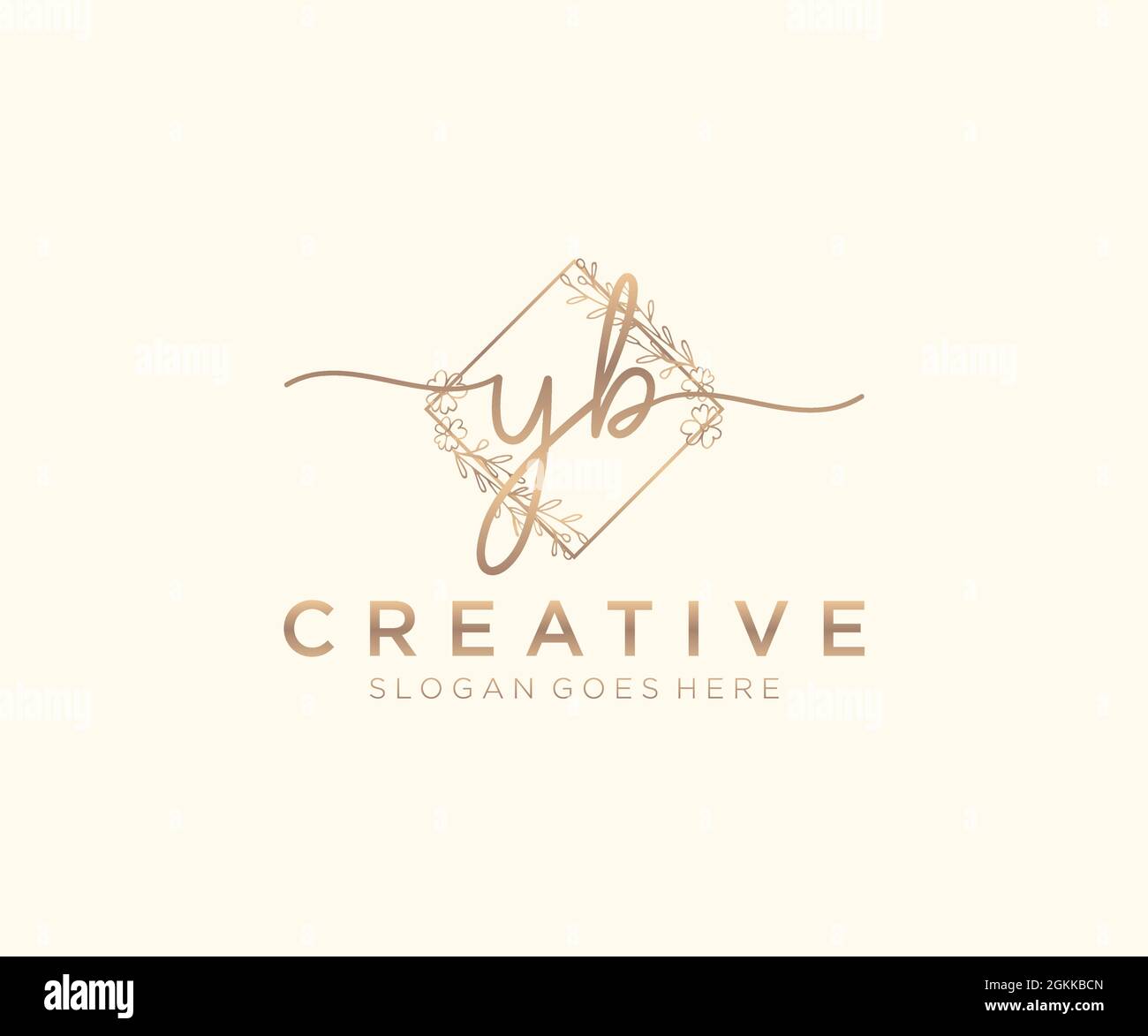 YB Feminine logo beauty monogram and elegant logo design, handwriting ...