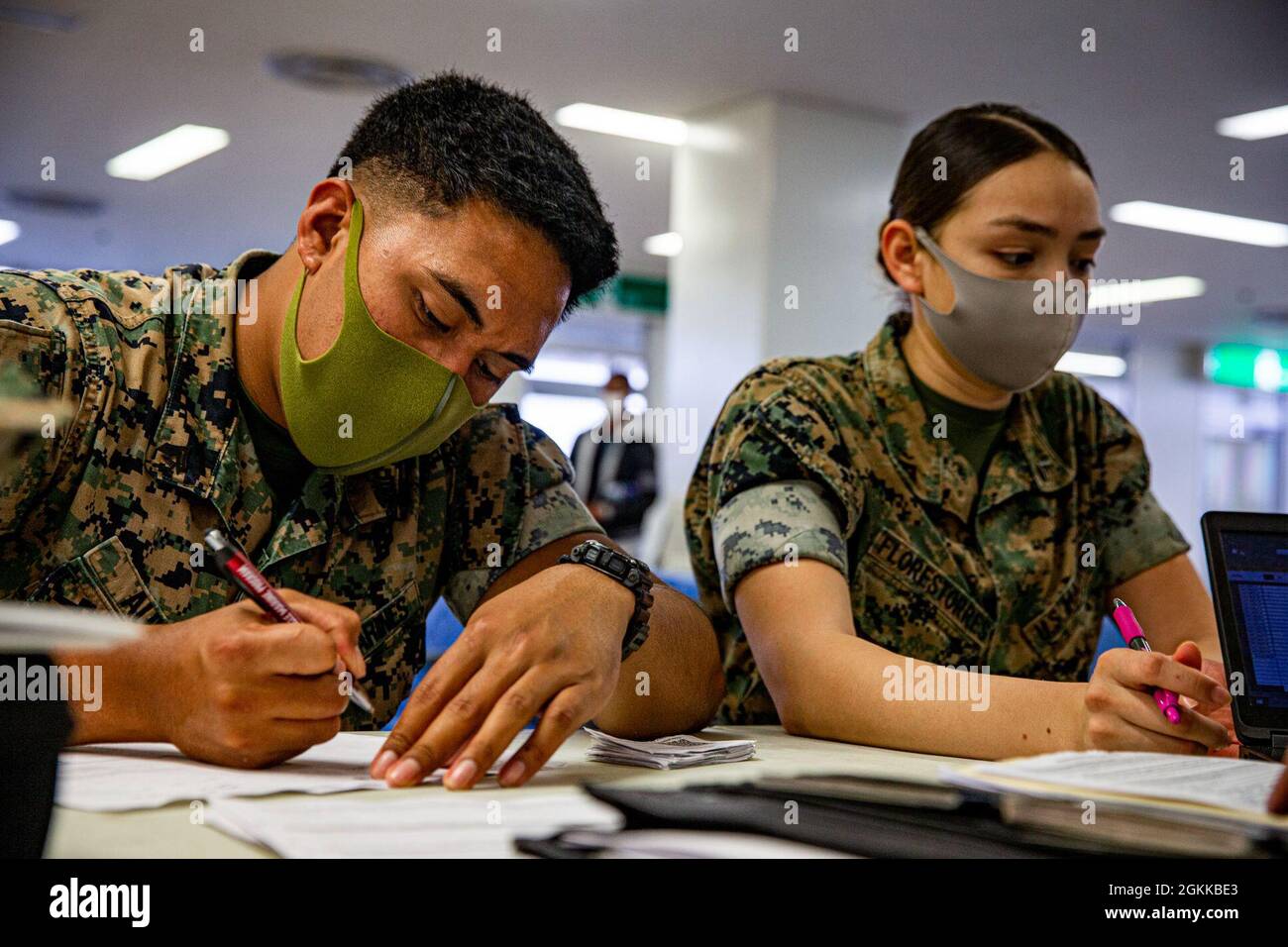 U.S. Marine Corps Cpl. Michael Auvaa, the inbound personnel first-stage ...