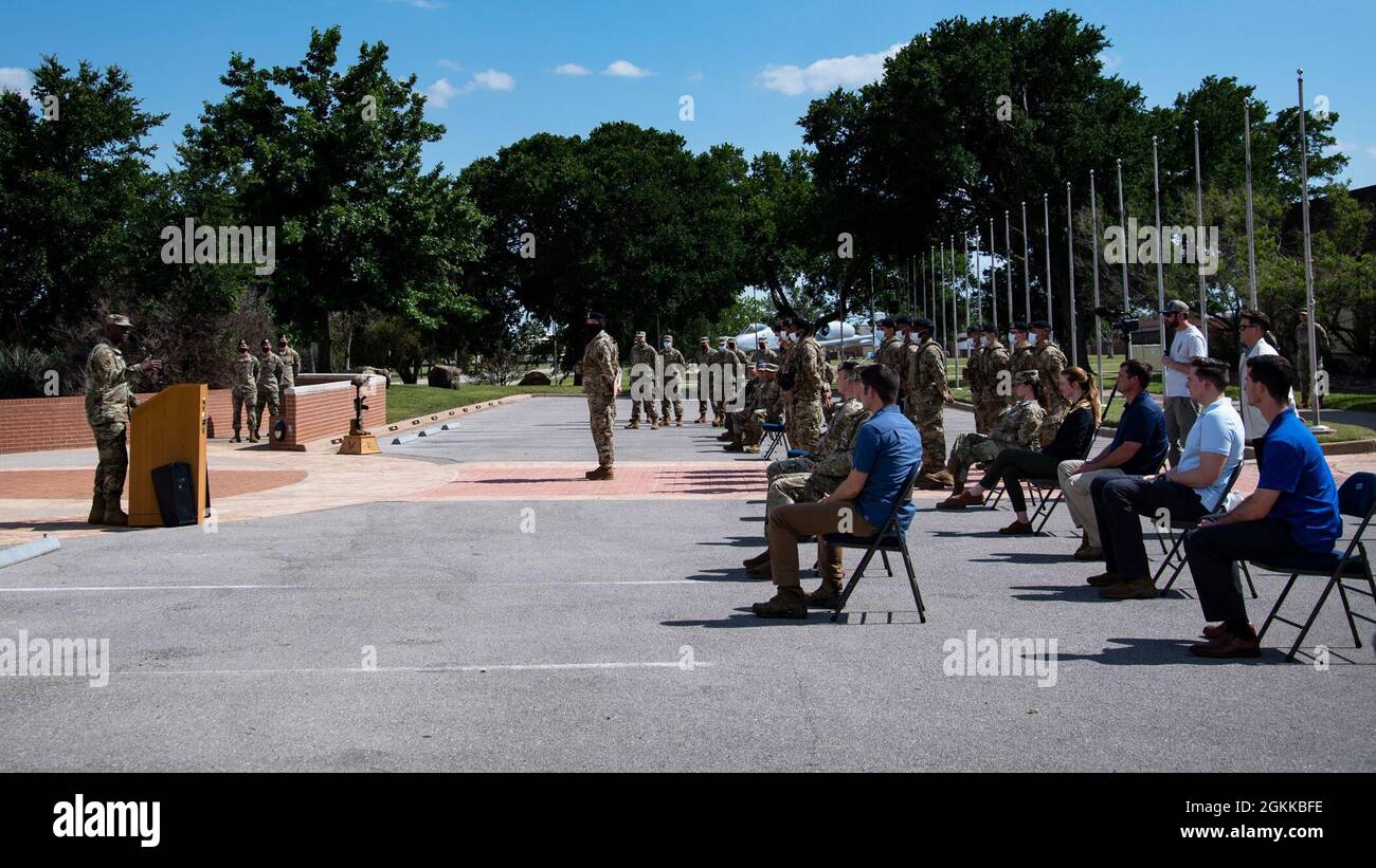 Brig. Gen. Kenyon Bell, 82nd Training Wing commander, provides closing ...