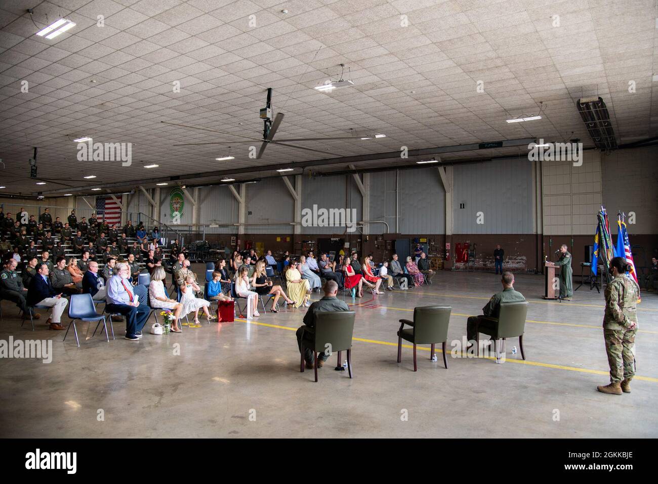 Lt. Col. Eric Peterson, 99th Flying Training Squadron commander, speaks ...