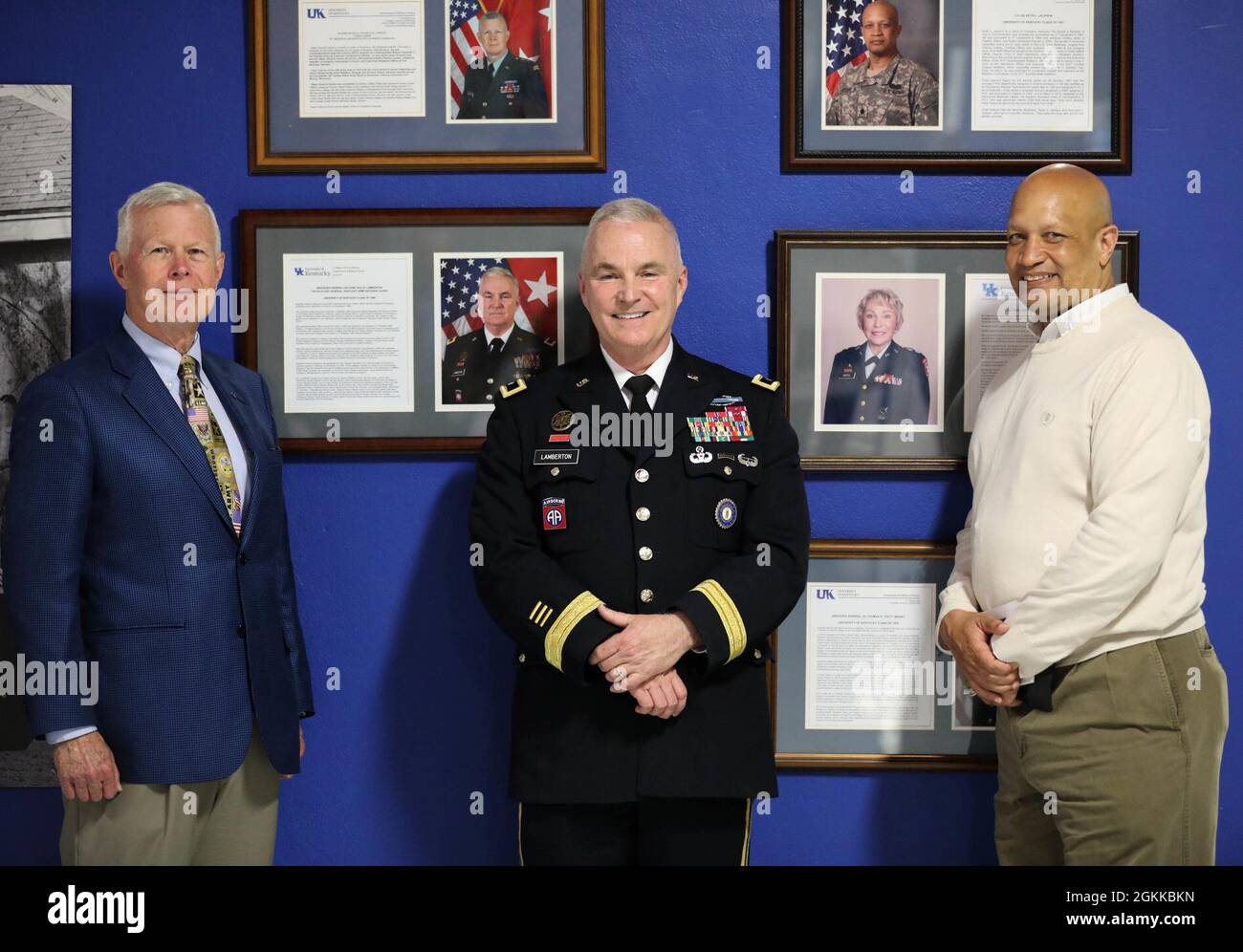 Brig. Gen. Hal Lamberton poses for photo with retired Lt. Col. Keith L ...