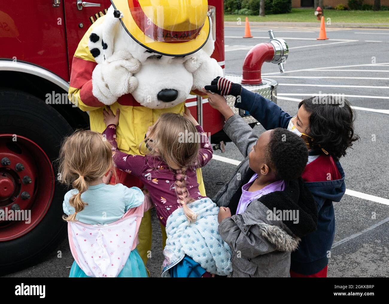 Liberty Wing children interact with Sparky, the 48th Civil Engineering ...