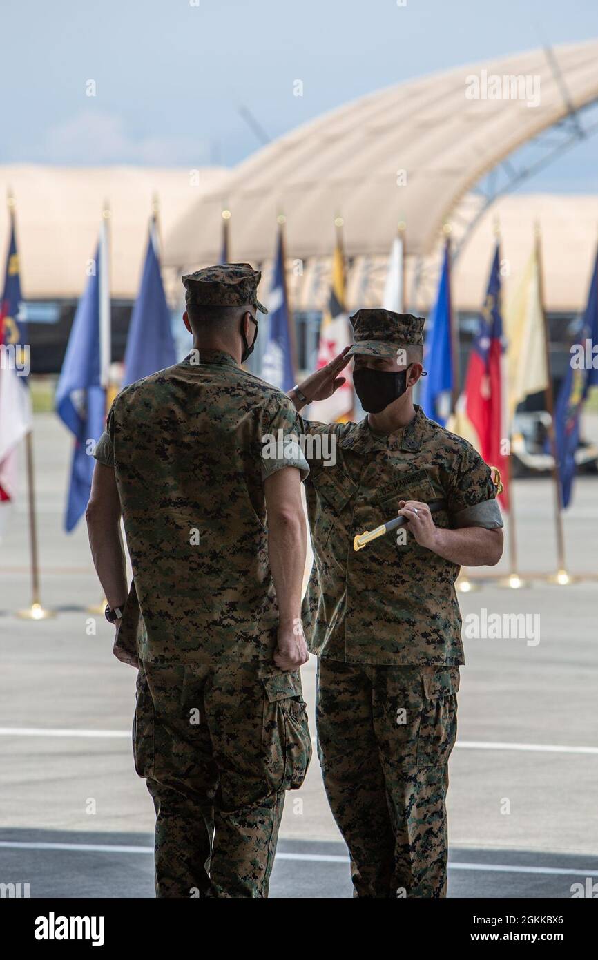 U.S. Marine Corps Sgt. Maj. Jared Game, outgoing sergeant major of ...