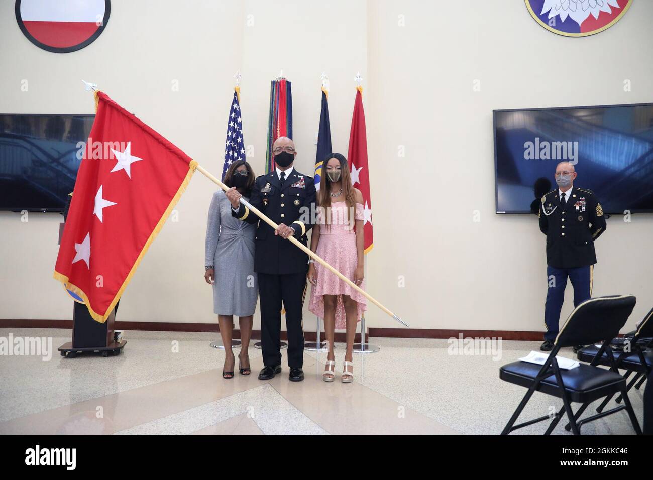 U.S. Army Reserve Lt. Gen. A.C. Roper (left) stands next to his wife ...