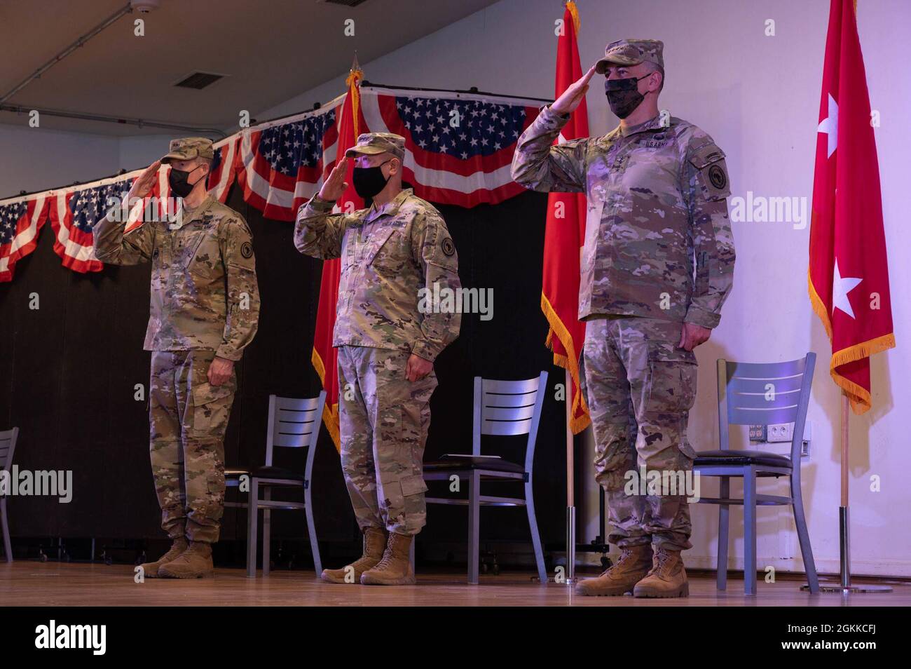 U.S. Army Maj. Gen. William L. Zana (left), incoming commander of ...