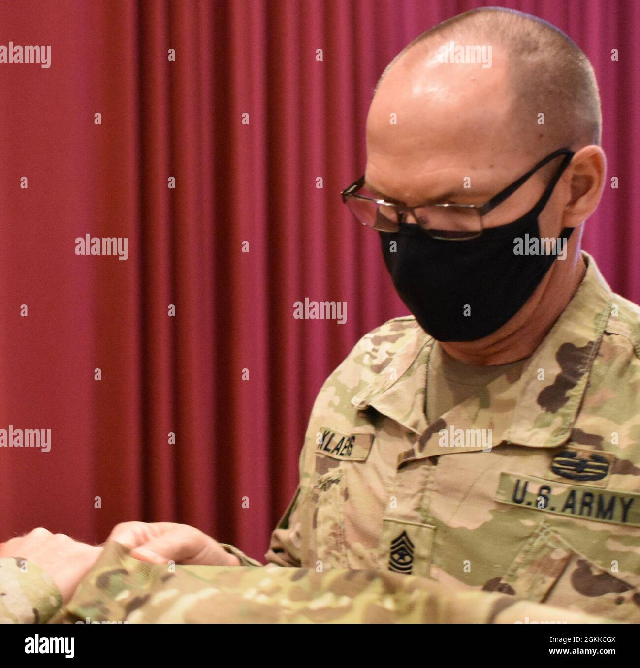 Sergeant Major William Klaers takes part in one of his last official ...