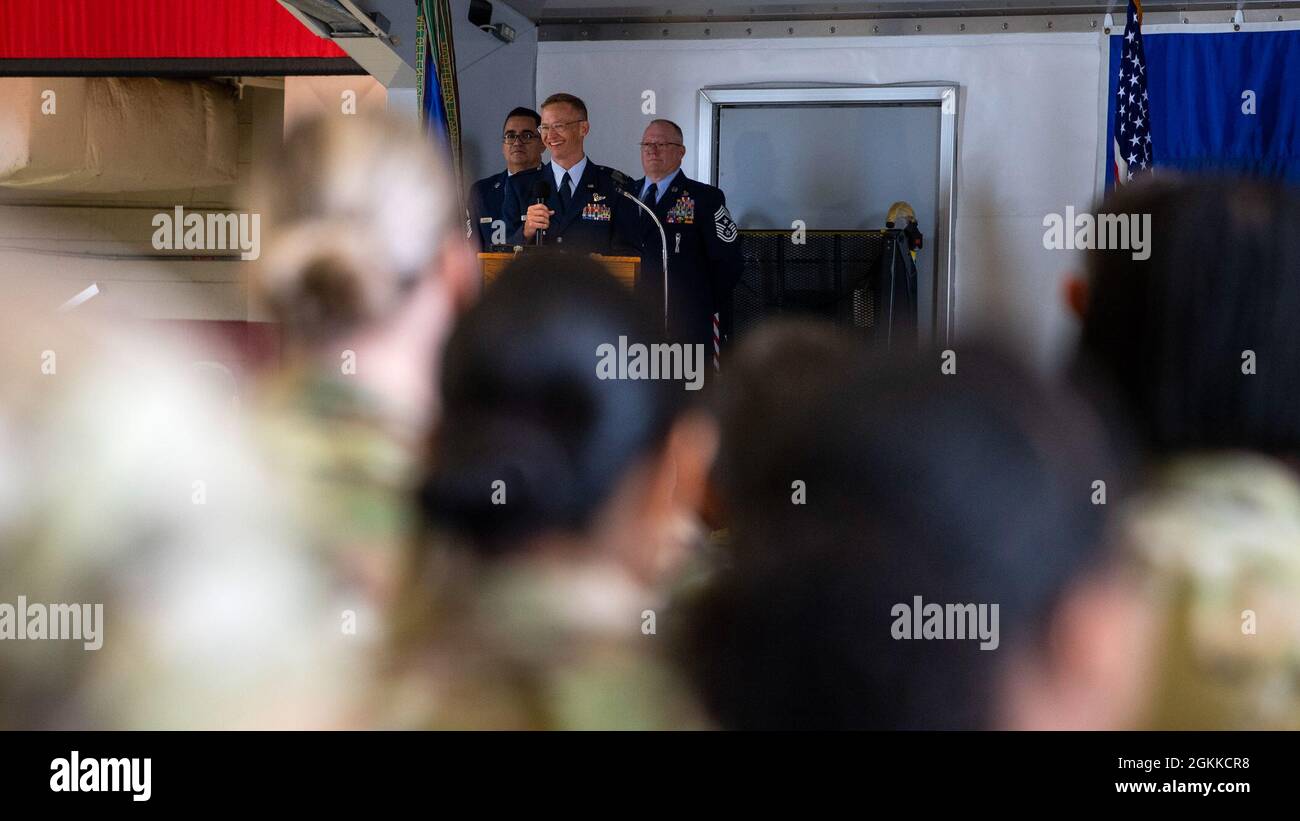 Col. Matthew Jensen, incoming 149th Fighter Wing commander, addresses ...