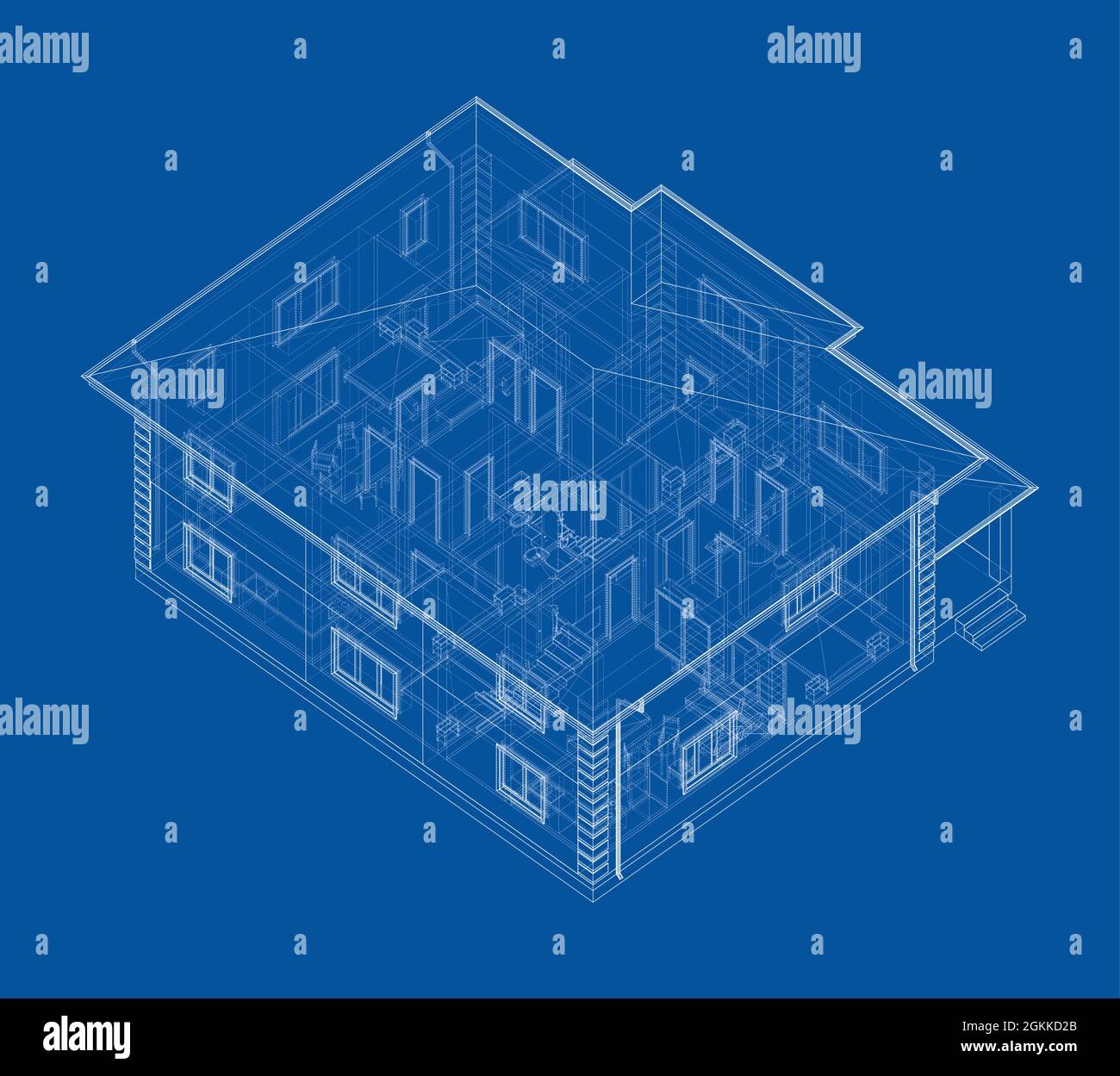 Residential building technical drawing. Vector Stock Vector Image & Art ...